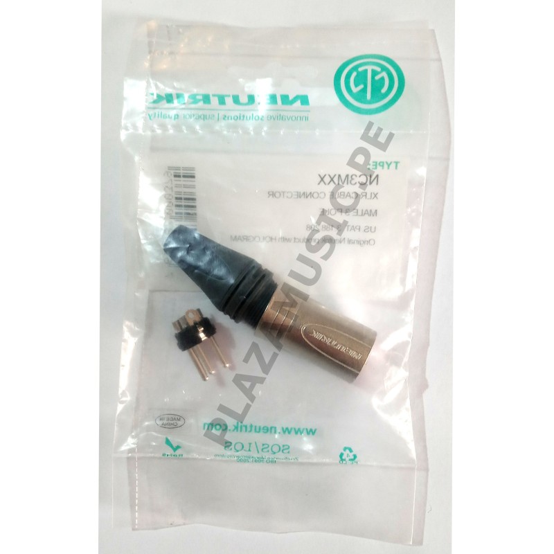 NC3MXX – Conector XLR macho de 3 polos, níquel y plata